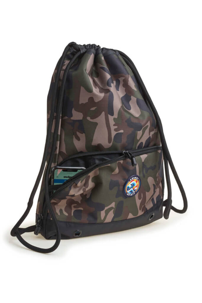 Green Camo - Drawstring Swimming Bag | Swimzi